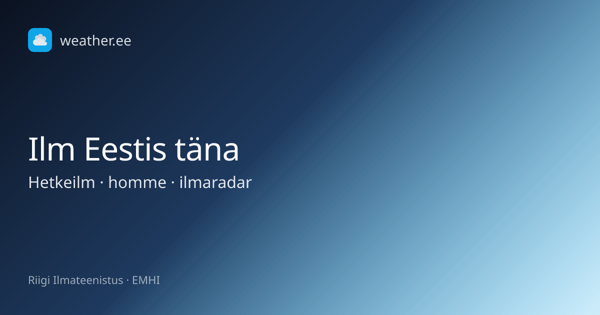 Tallinn weather today and tomorrow | weather.ee